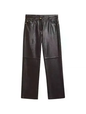 Max Mara Straight-leg Leather Trousers - Brown