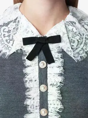 SELF-PORTRAIT Lace Collar Ruffled Cardigan