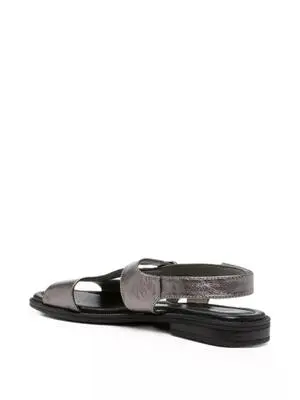 SERGIO MORETTI FIRENZE Buckle-fastening Slingback Sandals - Grey