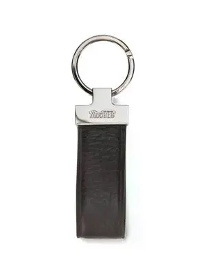 MOORER Logo-plaque Grained Leather Keyring