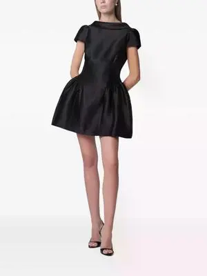 SELF-PORTRAIT Collared Puff-sleeve Mini Dress