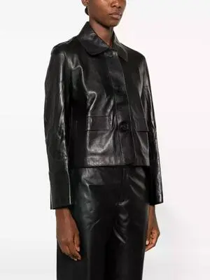 ARMA Leather Button-up Jacket
