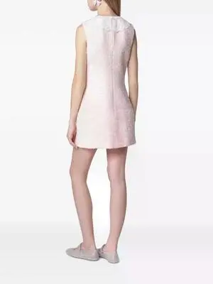 SELF-PORTRAIT Lace-collar Bouclé Mini Dress - Pink