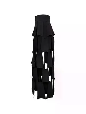 A.W.A.K.E. Mode Laser-cut Knitted Maxi Skirt - Black