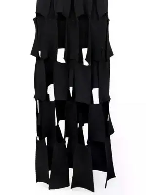 A.W.A.K.E. Mode Laser-cut Knitted Maxi Skirt - Black