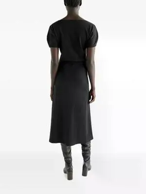 LEMAIRE Belted Midi Dress In Heavy Cotton Jersey - Black