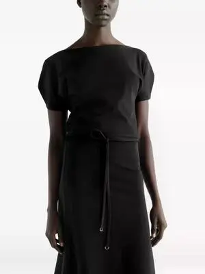 LEMAIRE Belted Midi Dress In Heavy Cotton Jersey - Black