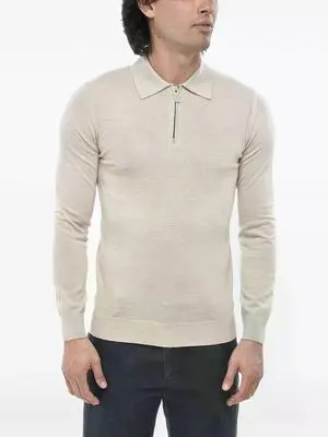 PAOLO PECORA Half-zip Polo-collar Sweater - Grey