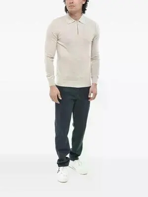 PAOLO PECORA Knitted Half-zip Polo Sweater