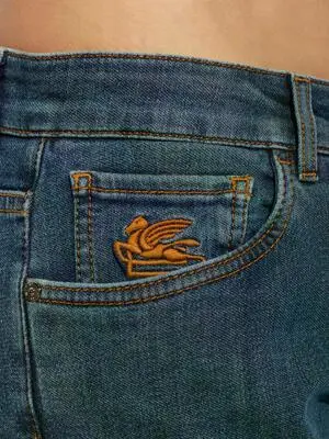 Etro Pegaso Embroidered Tapered Jeans