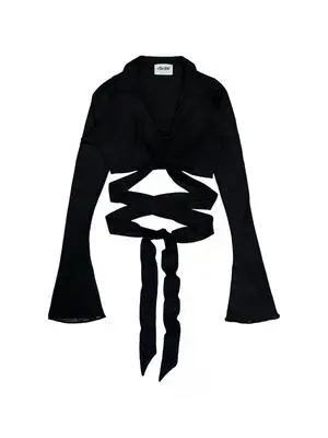 AWGE Cropped Wrap-tie Shirt