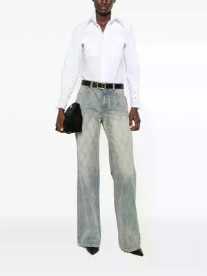 Elisabetta Franchi Logo-button Pointed Collar Shirt