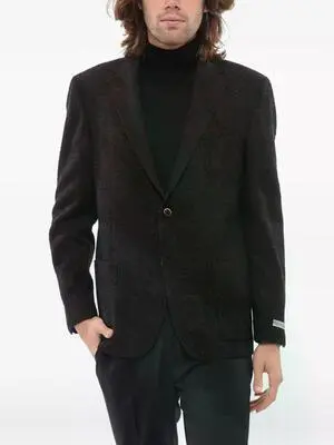 Corneliani Glen Plaid Single-breasted Blazer - Brown
