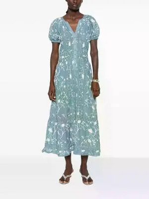 Alice + Olivia Lace-trim Floral-print Maxi Dress - Blue