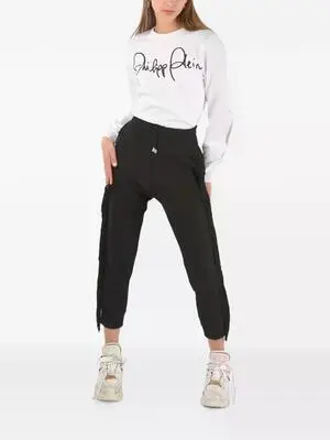 Philipp Plein Cropped Track Pants With Fringe Trim