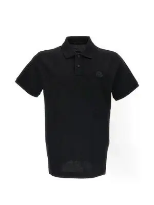 Moncler Logo-patch Piqué Polo Shirt - Black