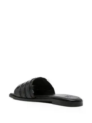 GANNI Buckle-detail Leather Slides