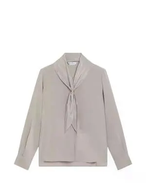 Max Mara Pussy-bow Long-sleeve Blouse - Neutrals