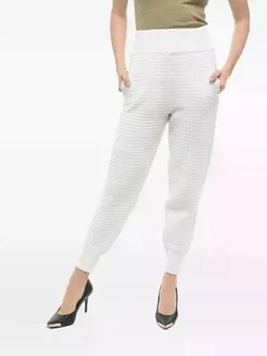 ART ESSAY High-waisted Textured Knit Trousers