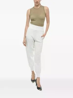 ART ESSAY High-waisted Textured Knit Trousers