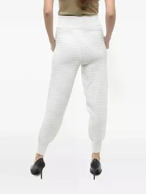 ART ESSAY High-waisted Textured Knit Trousers