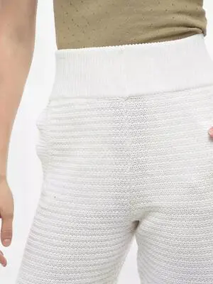 ART ESSAY High-waisted Textured Knit Trousers