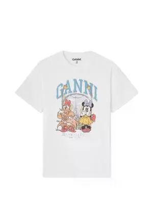 GANNI Graphic-print T-shirt - White