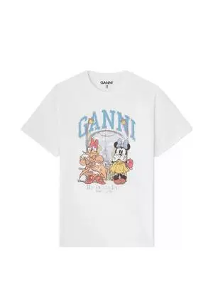GANNI Graphic Print Crewneck T-shirt - White