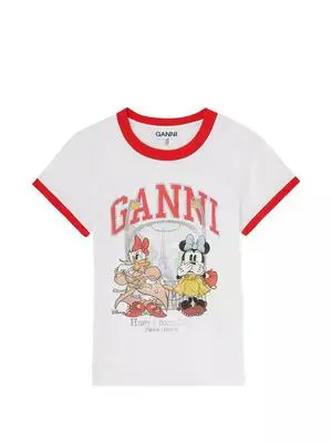 GANNI Graphic-print T-shirt - White