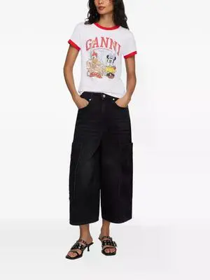 GANNI Graphic Print T-shirt - White