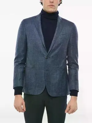 Corneliani Single-breasted Patch-pocket Blazer - Blue