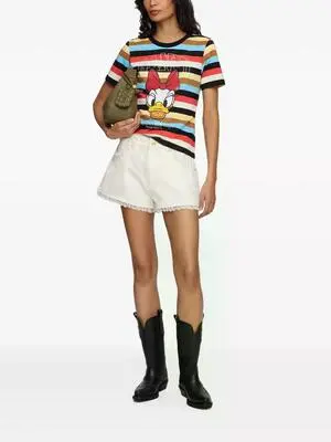 GANNI Striped Graphic T-shirt - Black