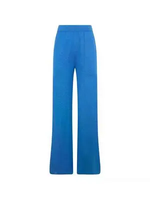 MOORER Matilde Fine-knit Wide-leg Trousers - Blue