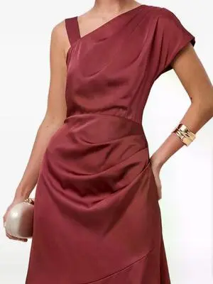 SAVEL Natalia One-shoulder Draped Maxi Gown - Red