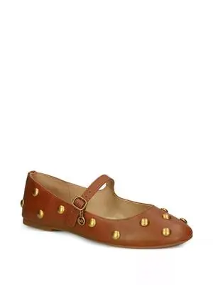 Michael Kors Nellie Flex Studded Leather Ballet Flats - Brown