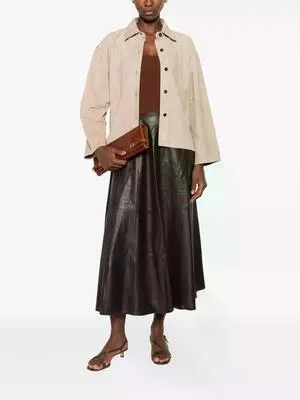 ARMA Suede Button-front Jacket - Neutrals