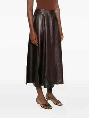 ARMA Paneled Leather Midi Skirt