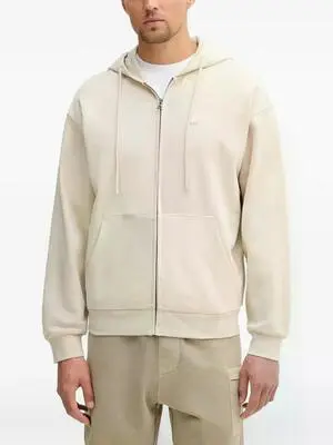 BENETTON Zip-up Drawstring Hoodie - Neutrals