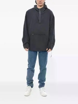 Givenchy Half-zip Long-sleeve Cotton Hooded Jacket - Blue