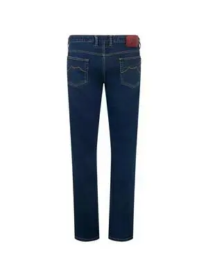 MOORER Five-pocket Slim-fit Jeans - Blue