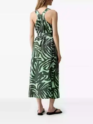 BENETTON Leaf-print Midi Dress