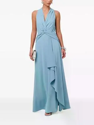 SAVEL Hennie Twist-front Draped Maxi Dress - Blue