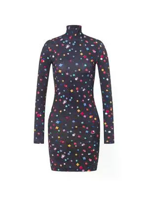 Moschino Short Dress Made Of Printed Technical Jersey - Grey