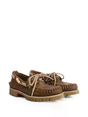GOLDEN GOOSE Waxed Suede Loafers With Bead Embellishment