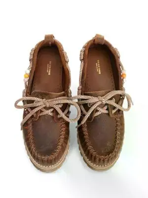 GOLDEN GOOSE Waxed Suede Loafers With Bead Embellishment