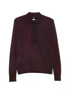 Pinko Vadus Fine-knit Polo Top - Purple