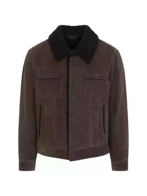 TOM FORD Shearling-collar Corduroy Jacket