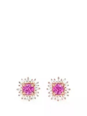 SUZANNE KALAN Princess Sapphire And Diamond Earrings - Pink