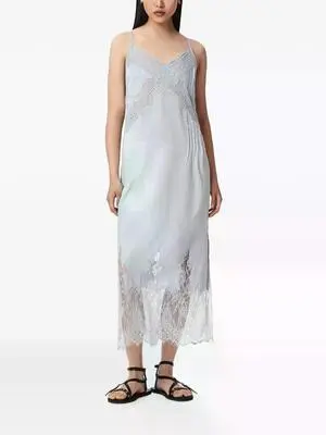 ALLSAINTS Samia Linen Midi Dress - Blue