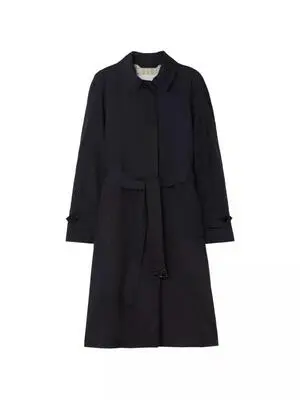 Burberry Long Belted Nylon Tickhill Car Coat - Blue